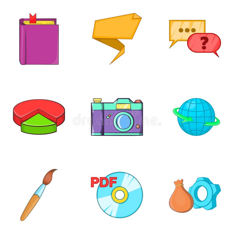 Required File Icons Set, Cartoon Style Stock Vector - Illustration of ...