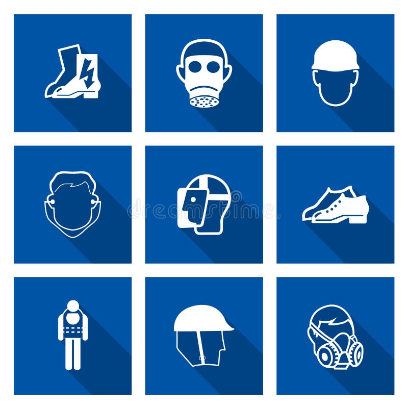 Required Personal Protective Equipment PPE Symbol,Safety Icon Stock ...