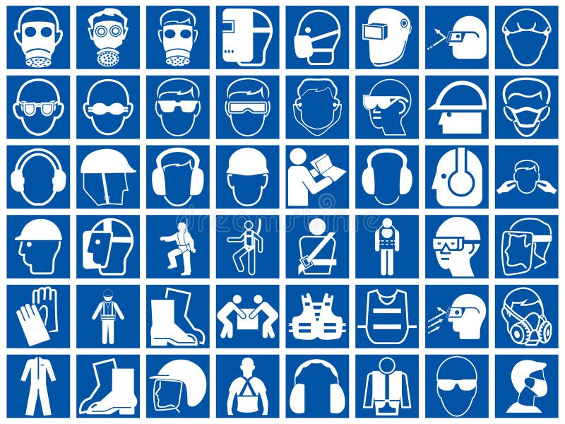 Required Personal Protective Equipment PPE Symbol,Safety Icon Stock ...