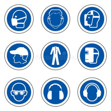 Required Personal Protective Equipment (PPE) Symbol,Safety Icon Isolate ...