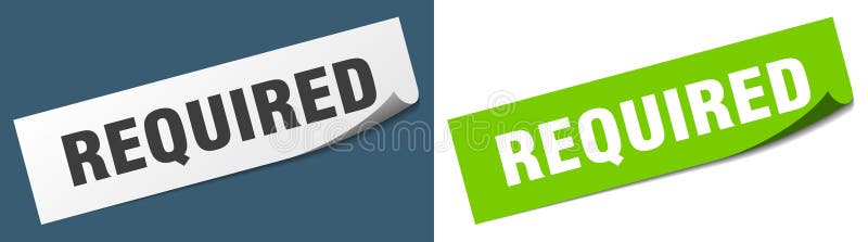 Required Sticker. Required Sign Set Stock Vector - Illustration of ...