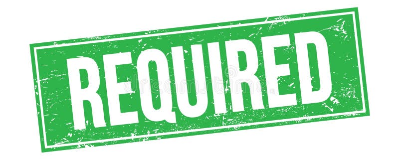 REQUIRED Text on Green Grungy Rectangle Stamp Stock Illustration ...