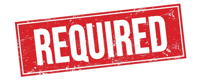 REQUIRED Text on Red Grungy Rectangle Stamp Stock Illustration ...