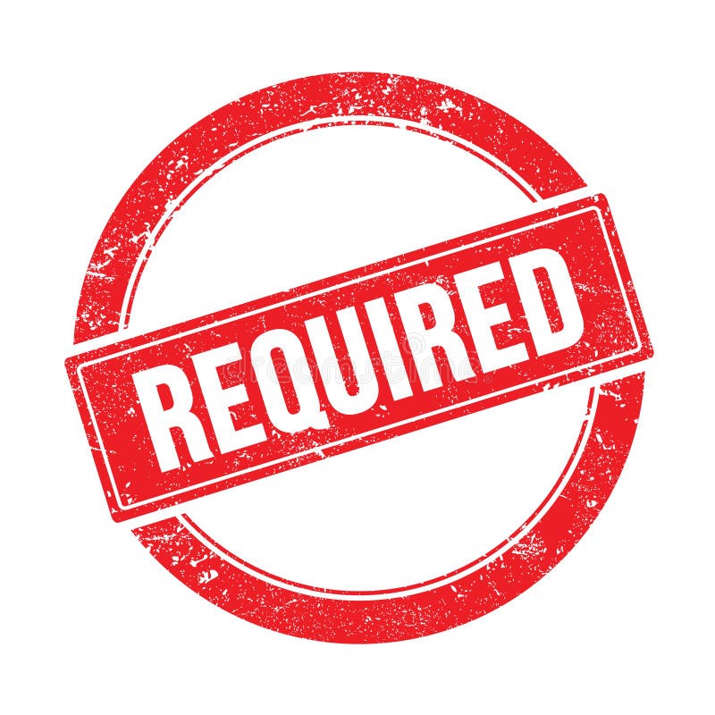 REQUIRED Text on Red Grungy Round Stamp Stock Illustration ...