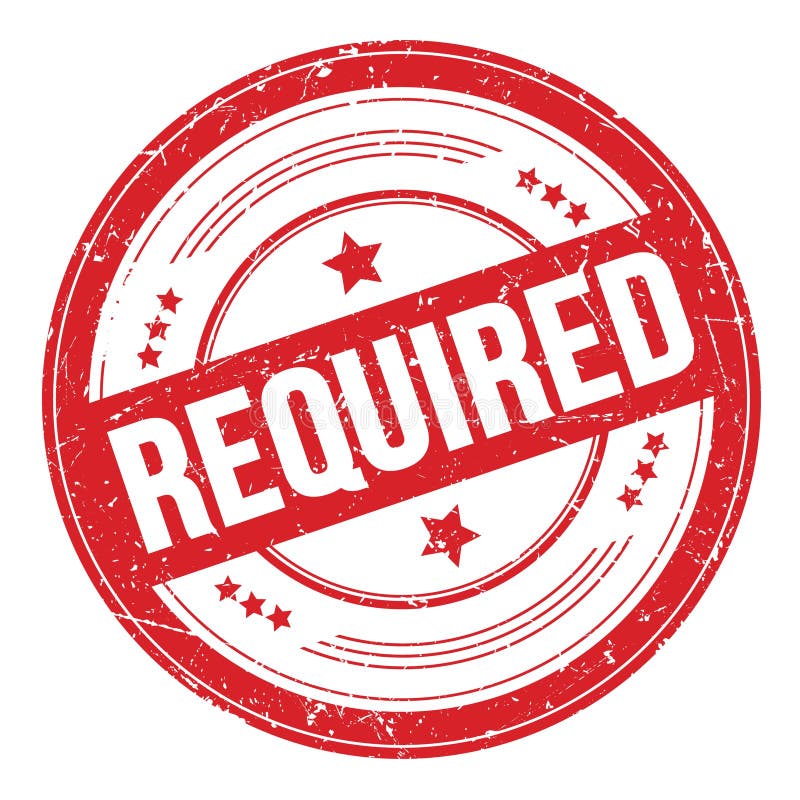 REQUIRED Text on Red Round Grungy Stamp Stock Illustration ...