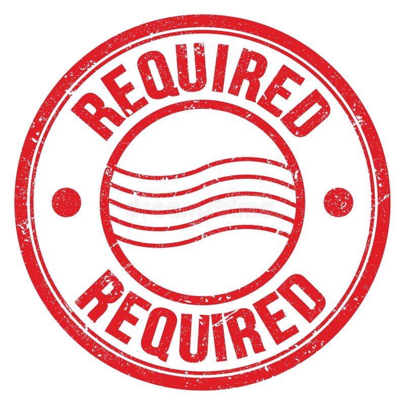 REQUIRED Text Written on Red Round Postal Stamp Sign Stock Illustration ...