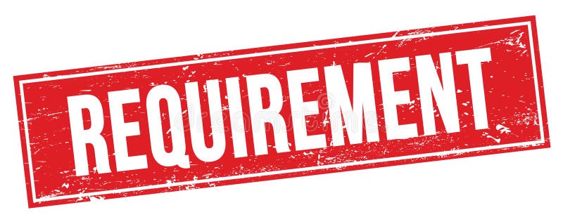 REQUIREMENT Text on Red Grungy Rectangle Stamp Stock Illustration ...