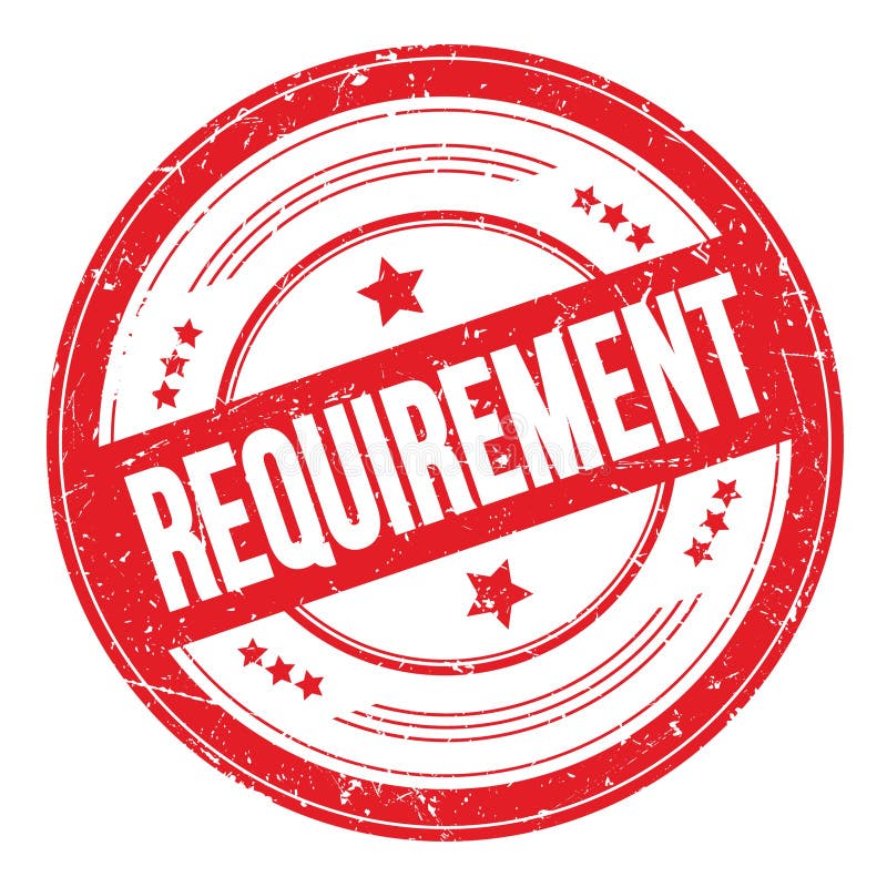 REQUIREMENT Text on Red Round Grungy Stamp Stock Illustration ...