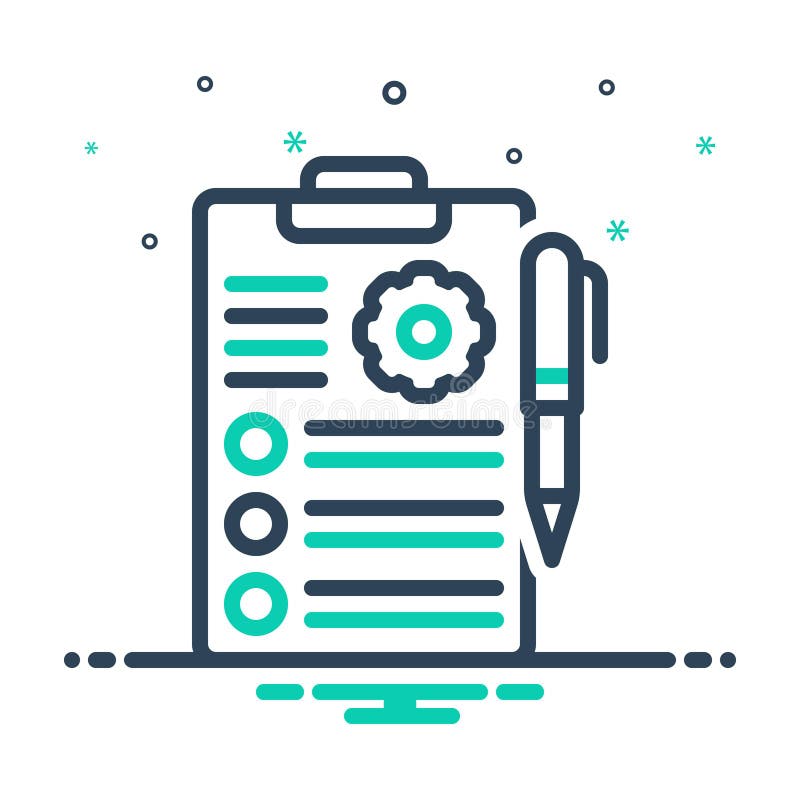 Mix Icon for Requirements, Paperwork and Process Stock Vector ...