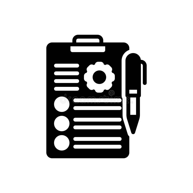 Black Solid Icon for Requirements, Paperwork and Policy Stock ...