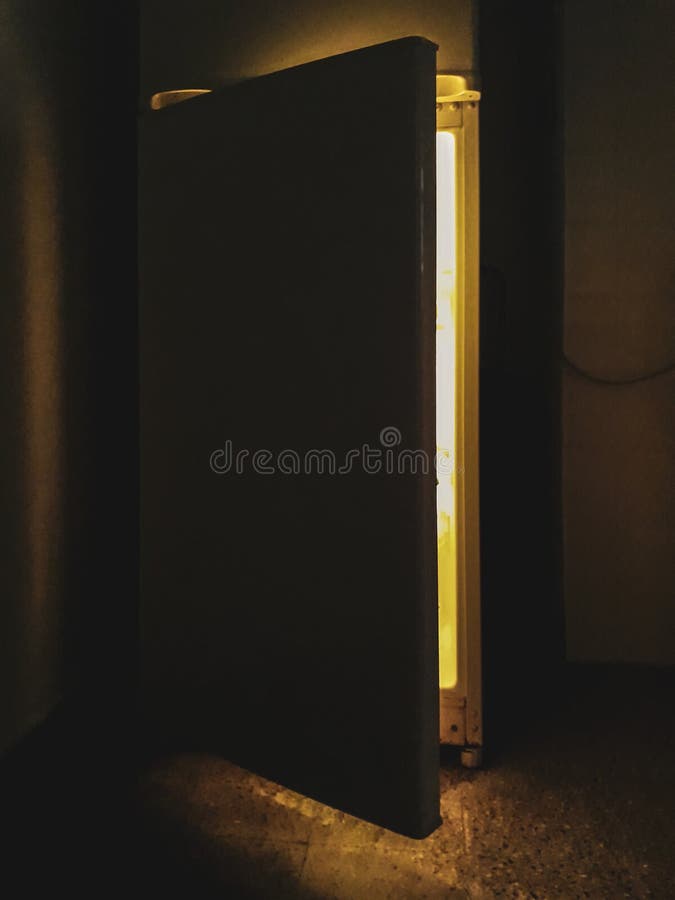 Refrigerator Open Dark Scene Stock Photo - Image of night, steel: 237018028