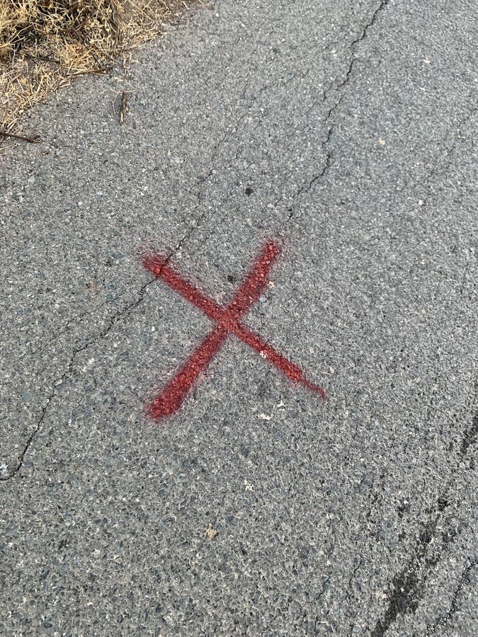 Res Cross Sign Paint on the Road Stock Image - Image of mark, cross ...