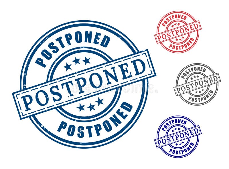 Rescheduled Announcement Stamp Pack, Grunge Rubber Vector Labels Stock ...