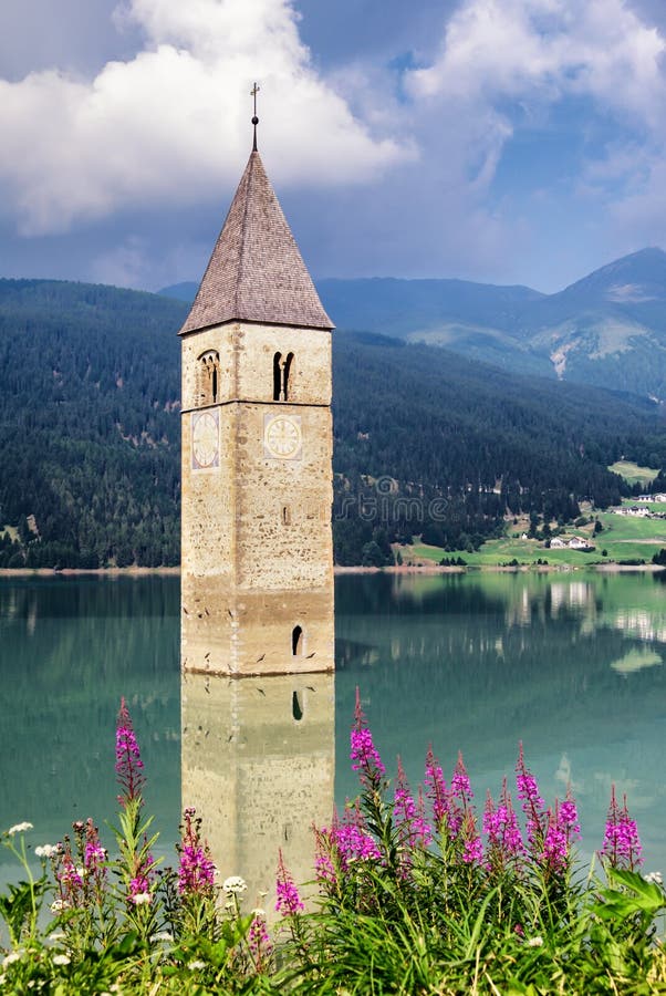 Reschenpass stock photo. Image of romantic, europe, famous - 58206848