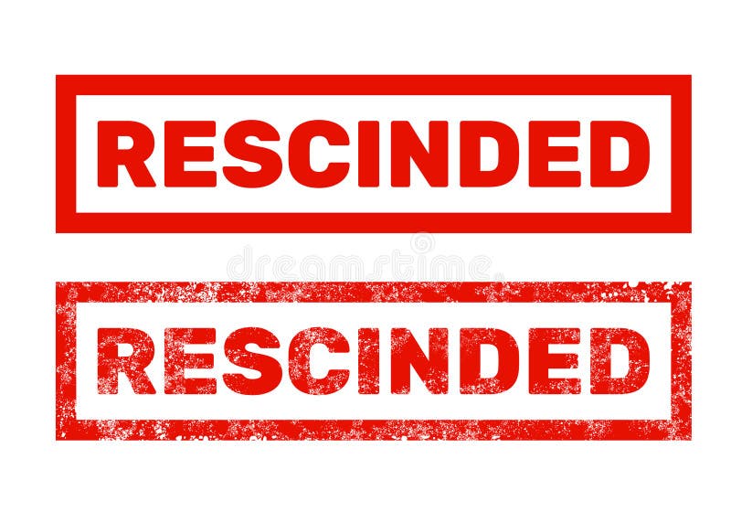 Rescinded Shabby Stamp, Annulment or Cancellation Red Mark Stock Vector ...
