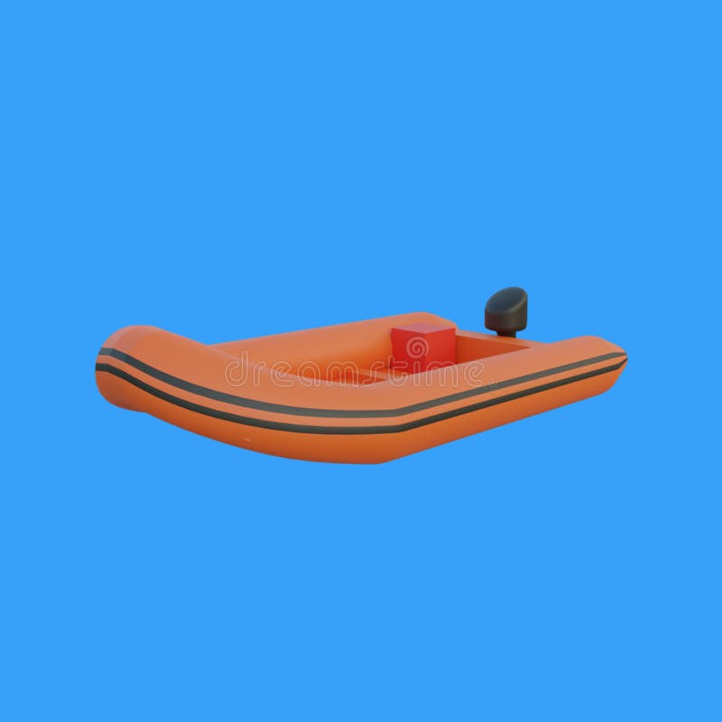 Rescue Boat Front Look 3d Object Stock Illustration - Illustration of ...