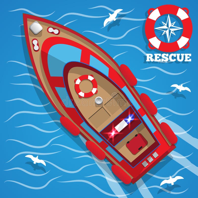 Rescue boat. stock vector. Illustration of element, lifebuoy - 89307837