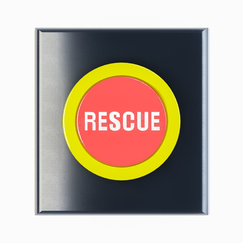 Rescue button stock illustration. Illustration of help - 135408827