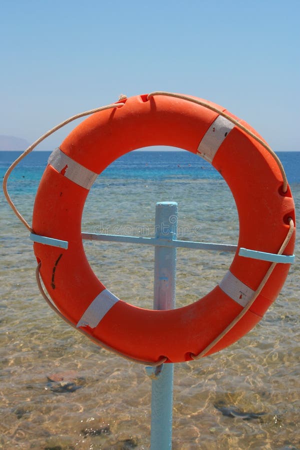 The Rescue Circle Hangs Aboard the Yacht, a Red Circle with Ropes To ...