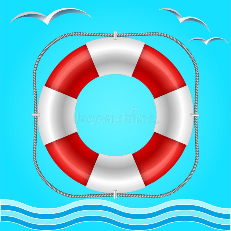Rescue Circle for Help in Water Stock Vector - Illustration of circle ...