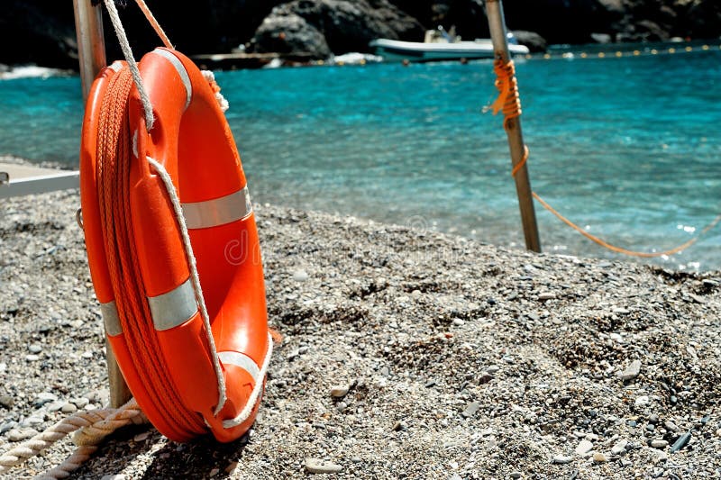 Rescue Circle at the Sea Shore Stock Image - Image of assistance ...