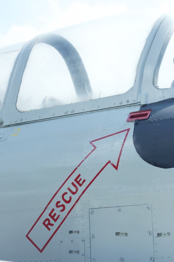 Rescue Decal on an Old Aircraft Stock Image - Image of aircraft, decal ...