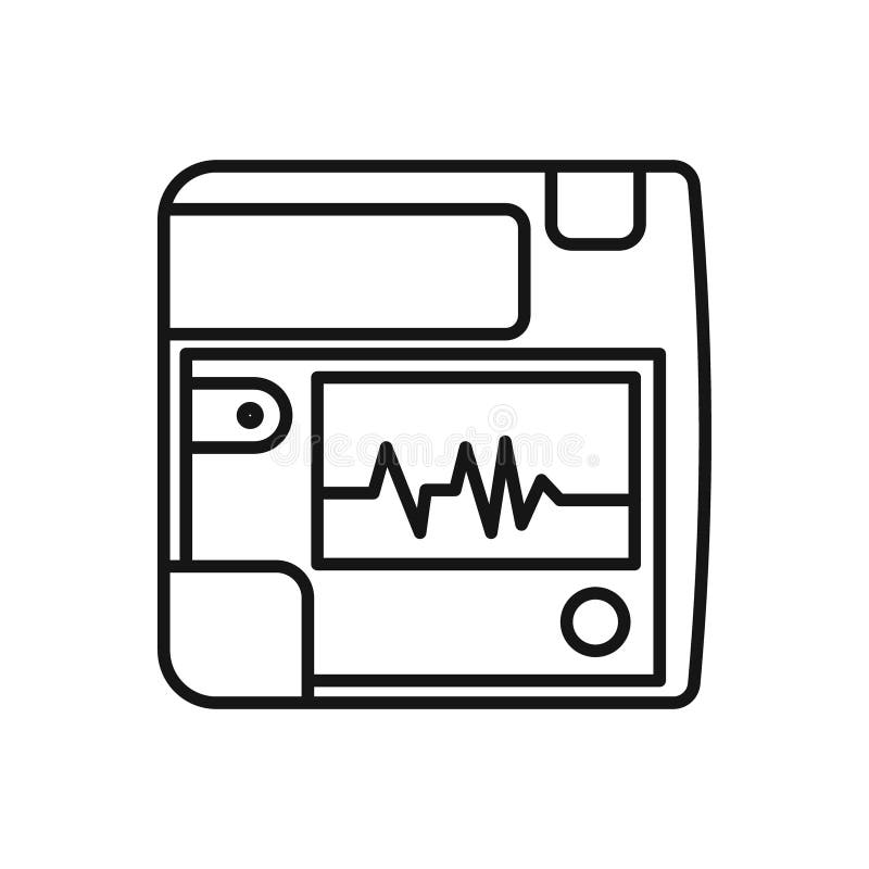 Rescue Defibrillator Icon Black Line Art Vector Logo Stock Vector ... Rescue Defibrillator Icon Black Line Art Vector Logo Stock Vector ...
