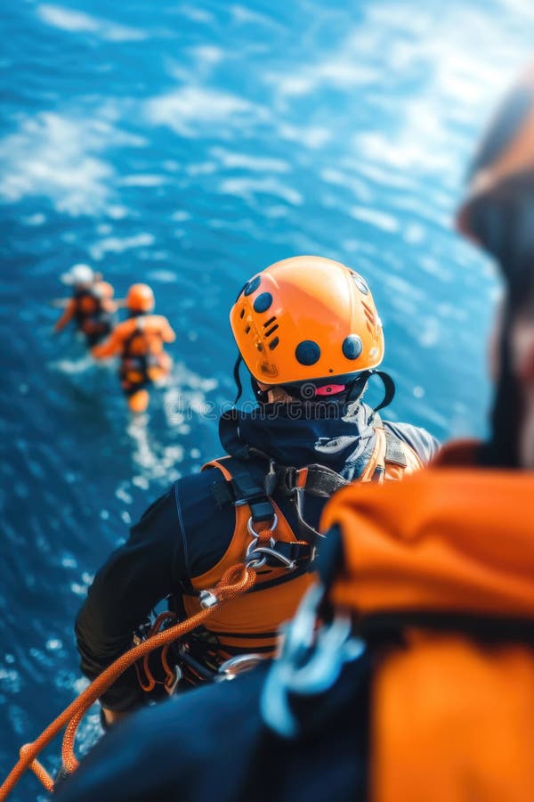 Rescue Divers in Action: Team of Skilled Professionals Performing Water ...