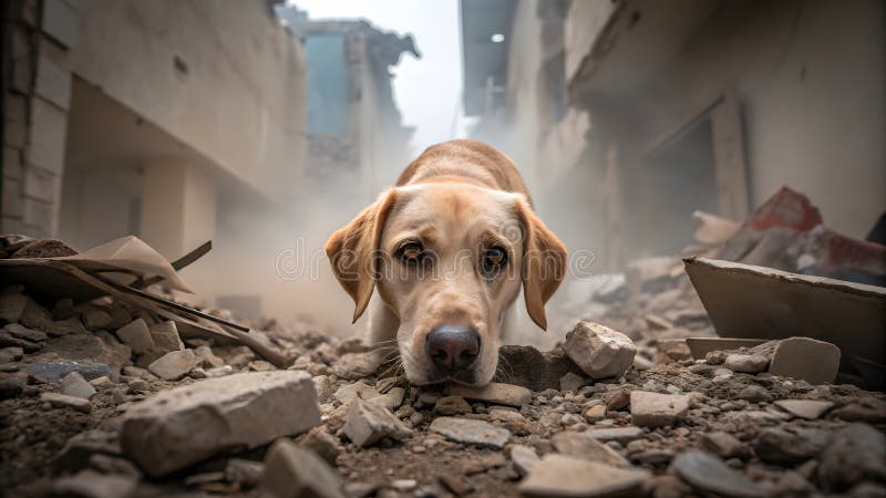 Rescue Earthquake Rescue Dog Searches through Earthquake Rubble with ...