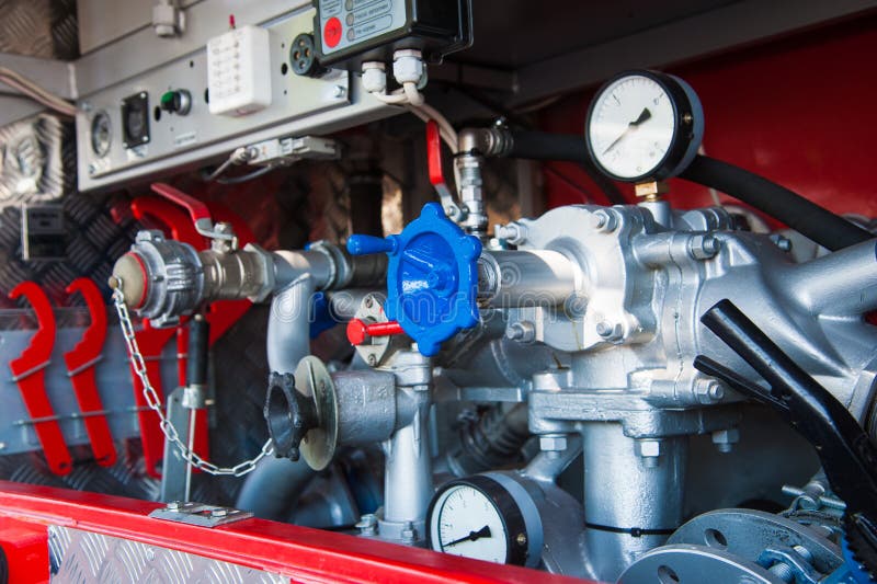 Rescue Fire Truck Equipment Stock Photo - Image of valve, emergency ...