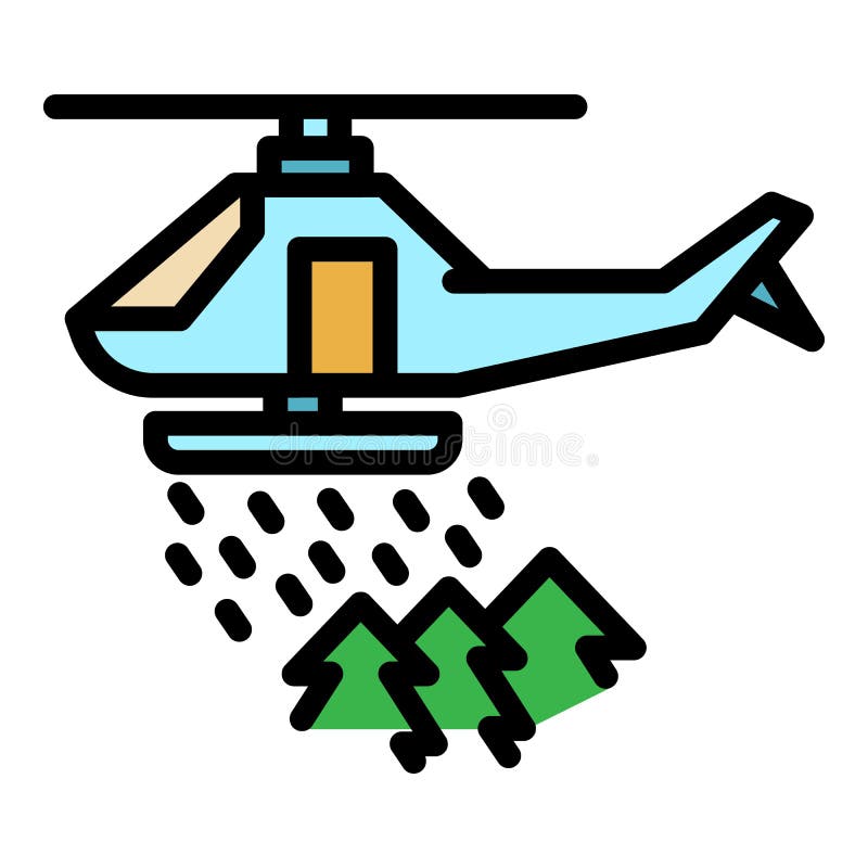 Rescue Forest Helicopter Icon Color Outline Vector Stock Vector ...