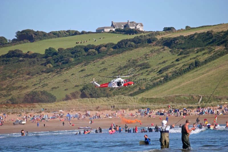 Rescue helicopter stock photo. Image of beach, winchman - 18132202