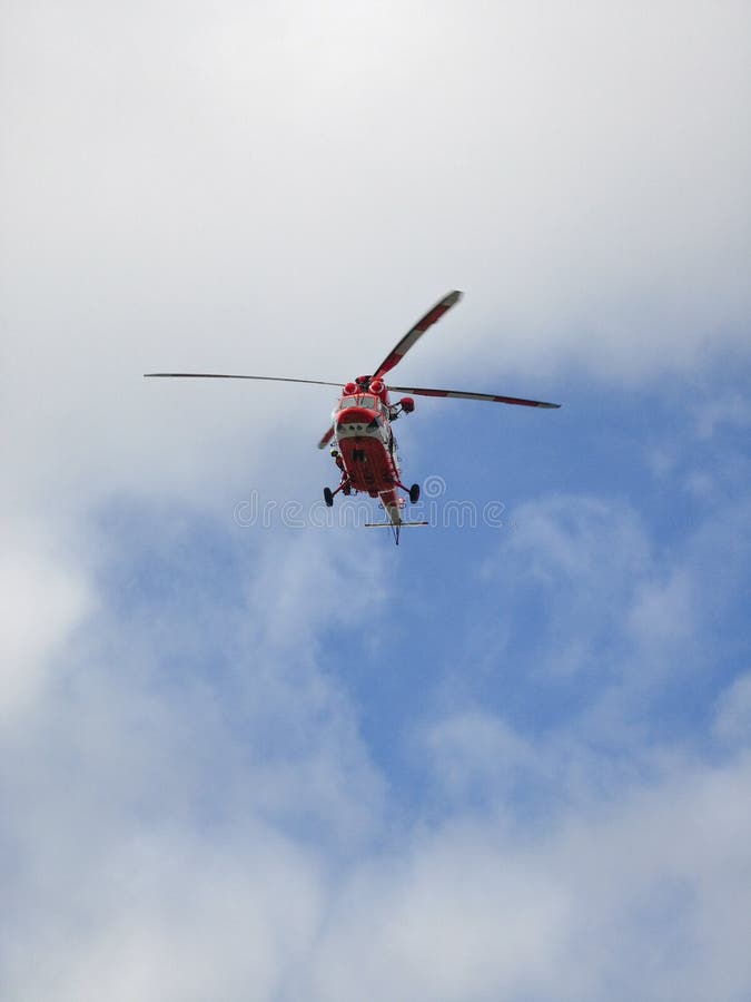Rescue Helicopter during a Rescue Operation in the Tatra Mountains ...