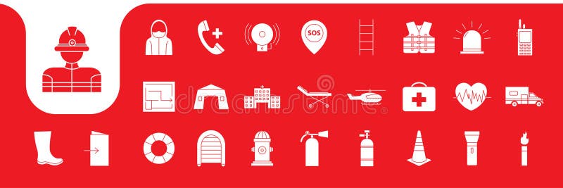 Rescue Icon Set Collection Design Vector Stock Vector - Illustration of ...