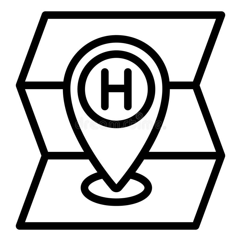 Rescue Location Pointer Line Icon, Emergency Service Concept. Vector ...