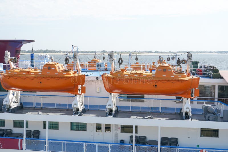 Rescue Motorcycle on the Boat Deck of a Cruise Ship Stock Image - Image ...