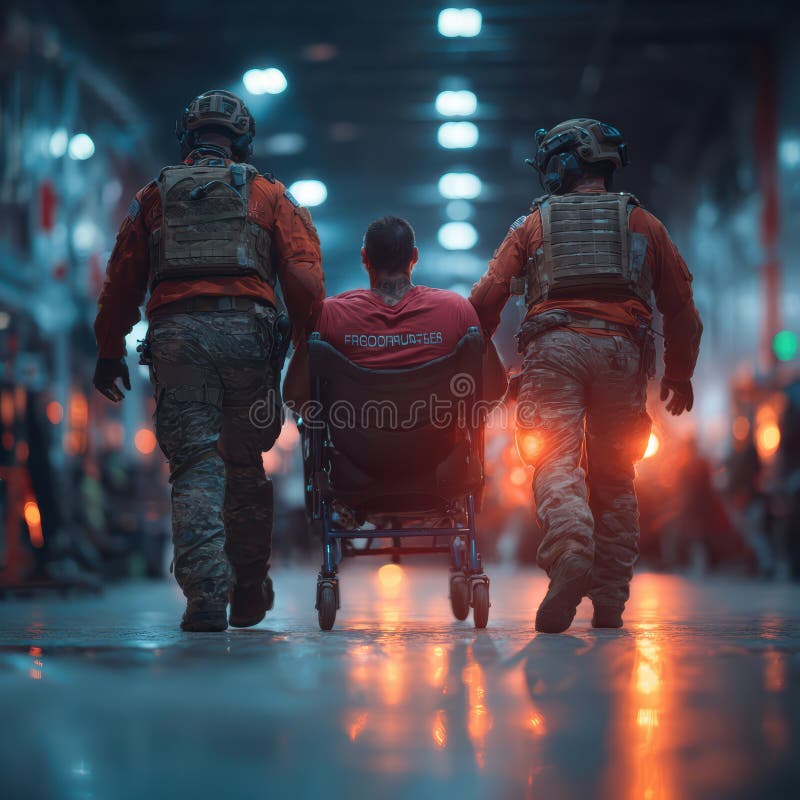 Rescue Operation with Medical Team and Patient in Emergency Setting ...