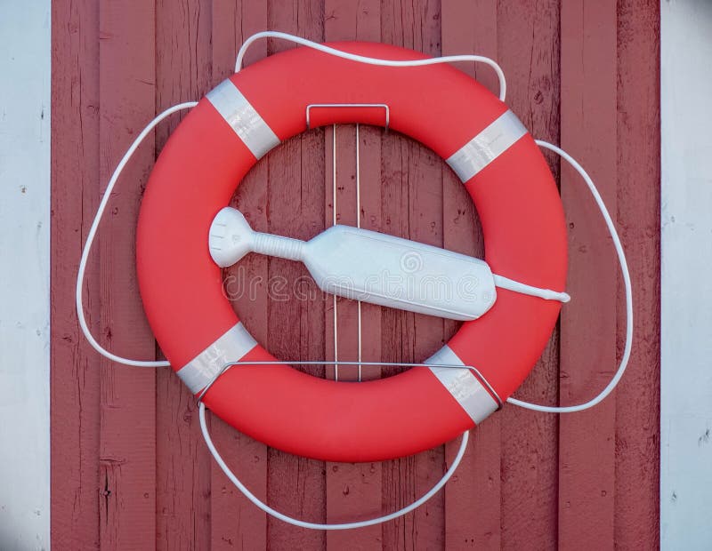 CloseUp of Rescue ring stock image. Image of tied, sailboat - 16600153
