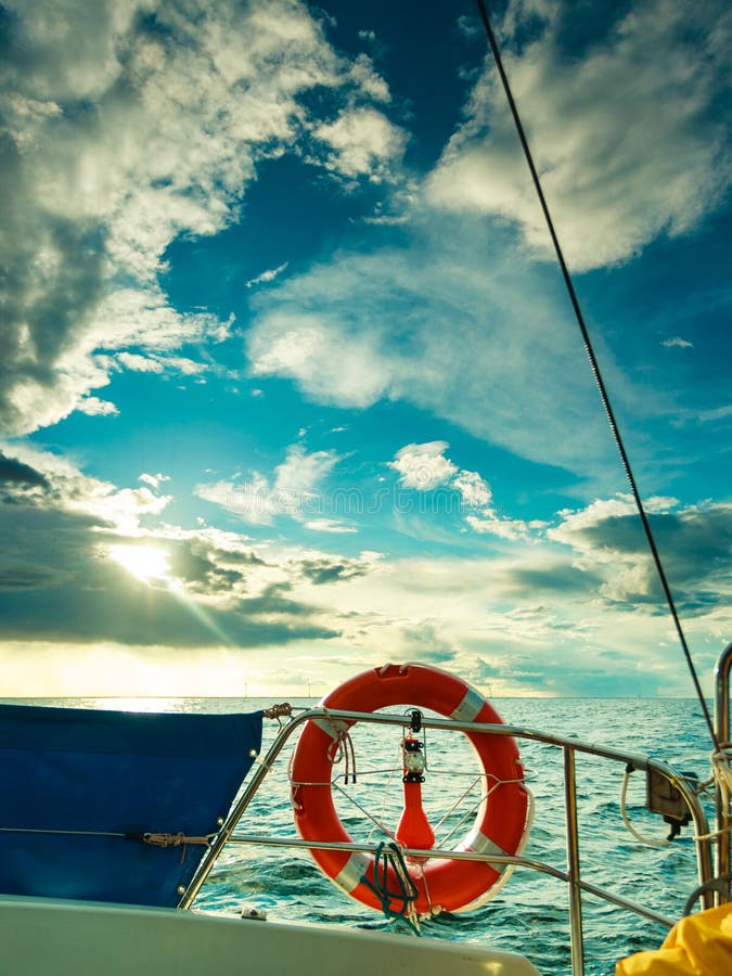 Rescue Ring on Sailing Boat during Cruise Stock Image - Image of ...
