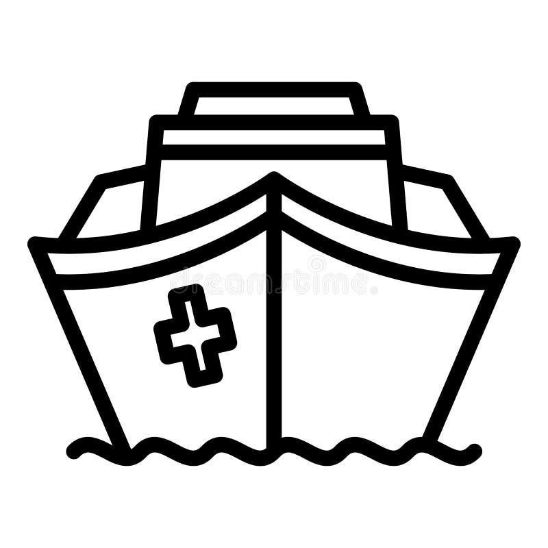 Rescue Ship Icon, Outline Style Stock Vector - Illustration of ocean ...
