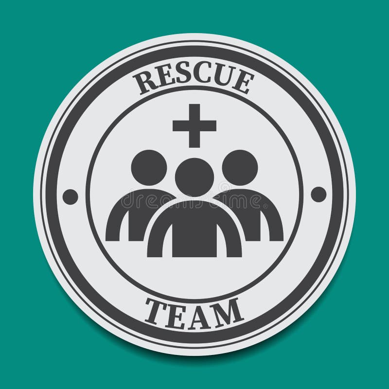 Rescue team icon. stock illustration. Illustration of symbol - 157436843
