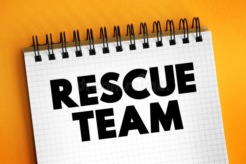 Rescue Team Text on Notepad, Concept Background Stock Illustration ...