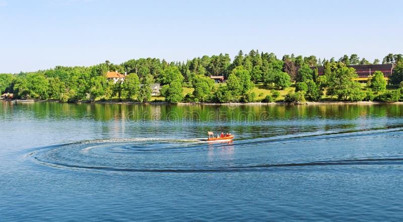 Rescue team on the water. stock photo. Image of skerries - 22923280