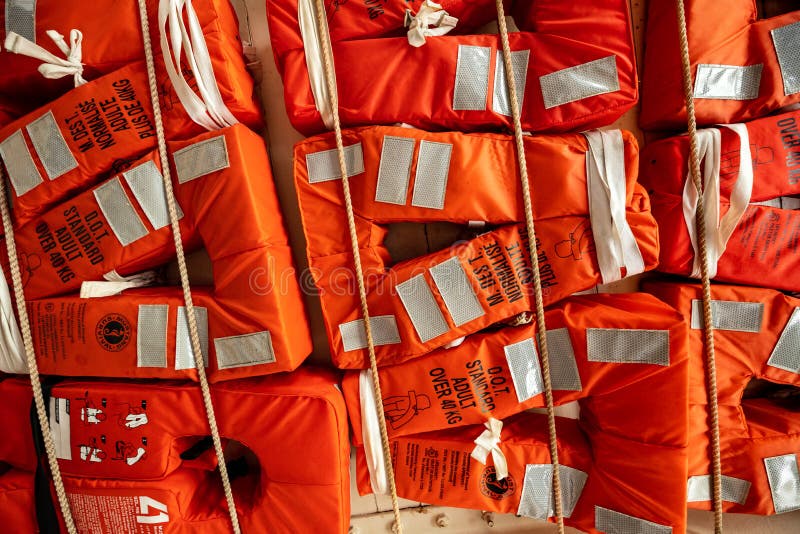Rescue Vest and Equipment on a Boat Stock Image - Image of tourism ...