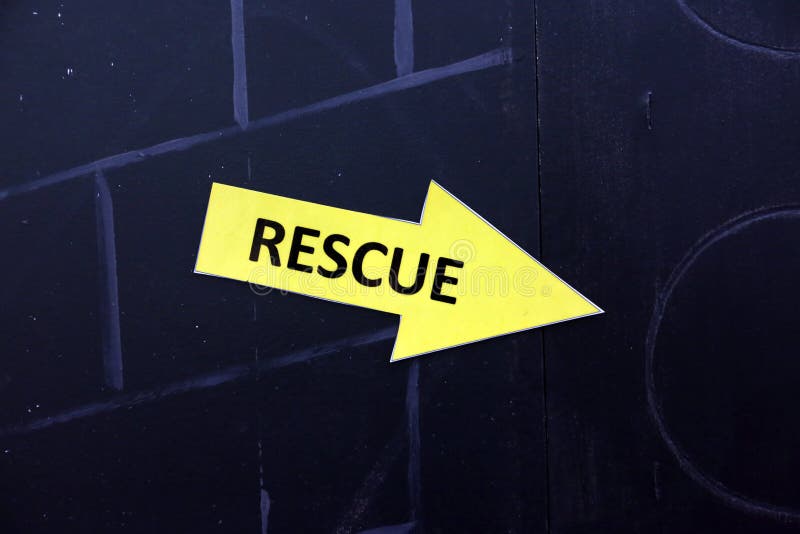 Rescue Warning Arrow. Danger Sign Stock Image - Image of label, mark ...