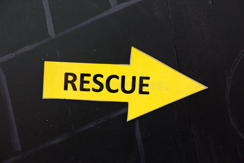 Rescue Warning Arrow. Danger Sign Stock Photo - Image of area, message ...