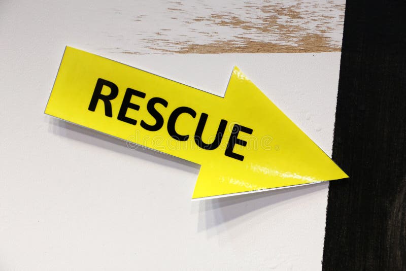Rescue Warning Arrow. Danger Sign Stock Image - Image of careful ...