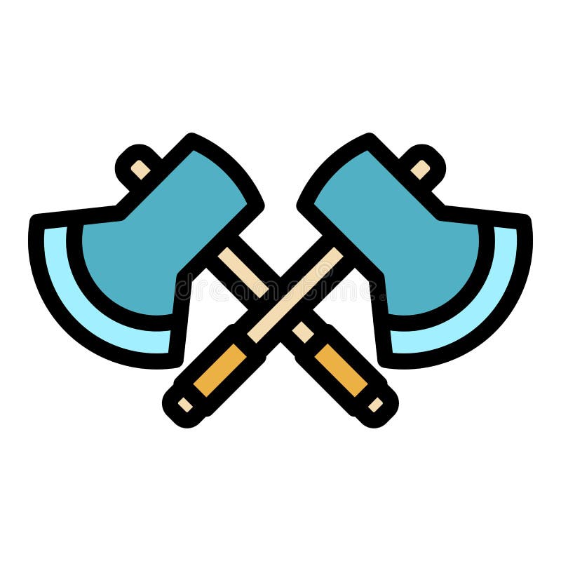Rescuer Crossed Axes Icon Color Outline Vector Stock Vector ... Rescuer Crossed Axes Icon Color Outline Vector Stock Vector ...