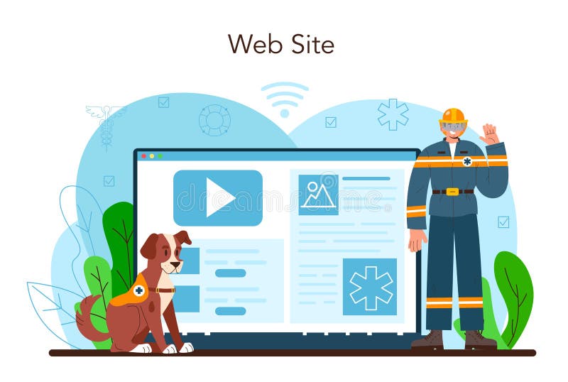 Rescuer Online Service or Platform. Emergency Help, Lifeguard Stock ...