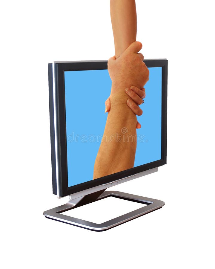 Trapped Inside a Computer Monitor Stock Photo - Image of electronics ...